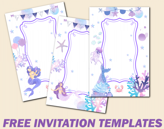 Free Mermaid Birthday Invitation Canva Templates – Create Magical Invites!