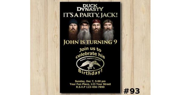 Duck Dynasty Birthday Invitation, Duck Dynasty Invitation Template