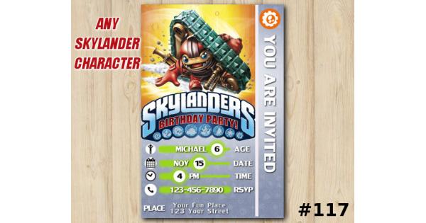 TreadHead Skylanders Card Birthday Invitation, Skylanders Invitation ...