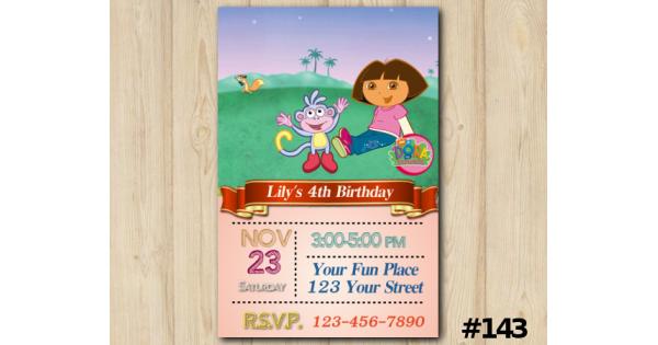Dora the Explorer Birthday Invitation, Dora the Explorer Invitation ...