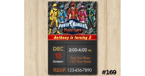 Power Rangers Birthday custom Invitation Template - DIY Printables