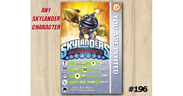 Countdown Skylanders Card Birthday Invitation, Skylanders Invitation ...