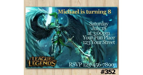 Kayie LOL Birthday Invitation, League of Legends Invitation Template