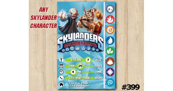 Skylanders Kaos & Wallop Card Birthday Invitation, Skylanders ...