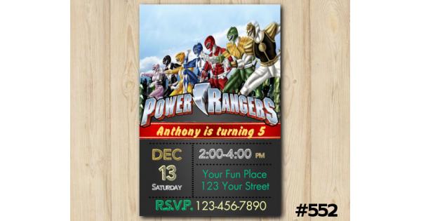 Printable Power Rangers Birthday Invitation, Power Rangers Custom ...