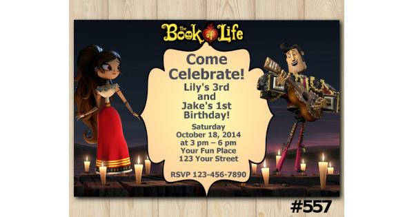 Twin Book of Life Birthday Invitation Template