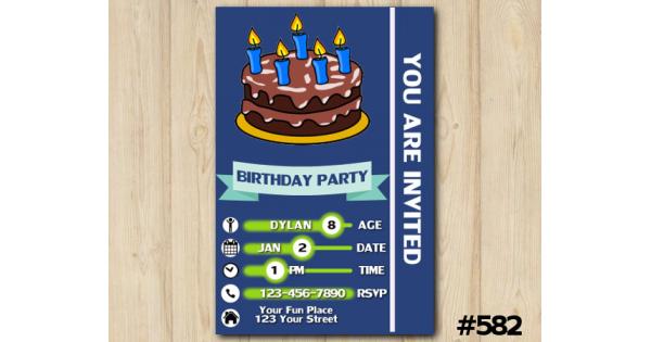 Cake Birthday Invitation, Cake Invitation Template