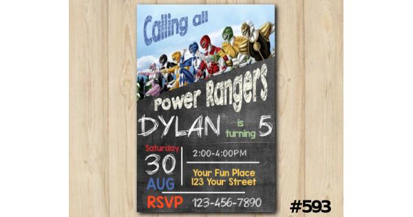Printable Power Rangers Birthday Custom Invitation, Power Rangers ...