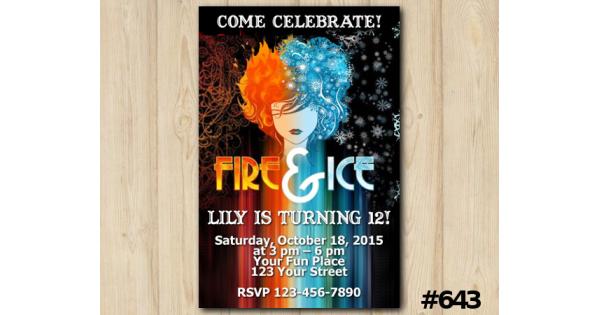 Fire and Ice Birthday Invitation Template