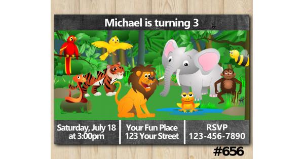 Jungle Birthday Invitation Template