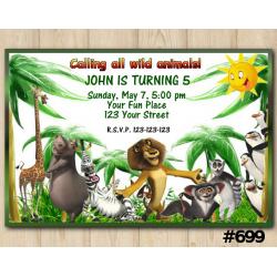 Madagascar Birthday Invitation