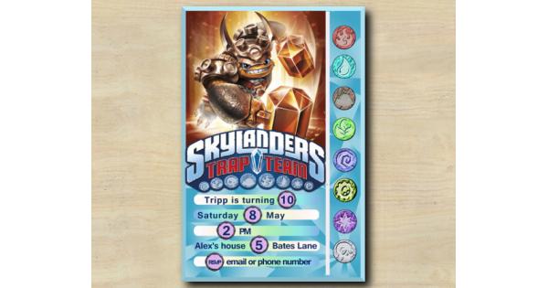 Skylanders Game Card Birthday Invitation | Wallop