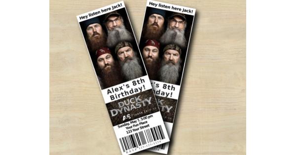 Duck Dynasty Ticket invitation template