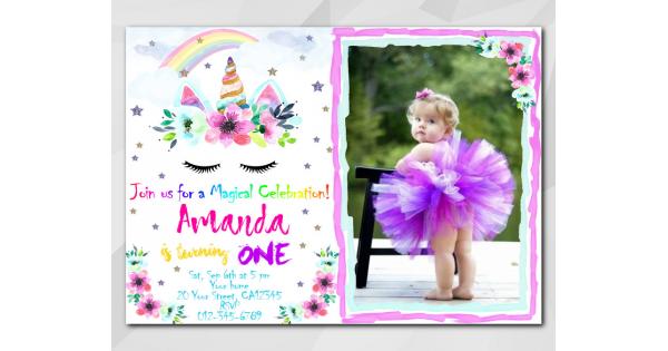 Photo Invites - personalized invitations with photo of your one - DIY ...