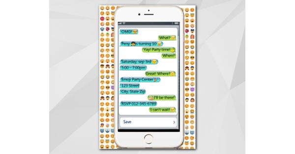 Printable Emoji Birthday Invitation, DIY iPhone Emoji Invitation Template