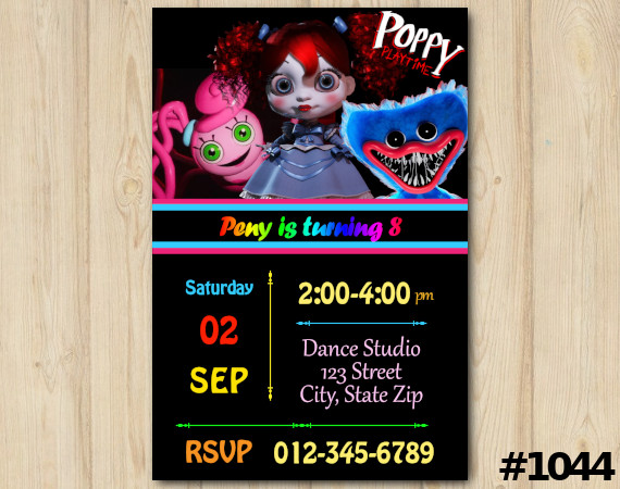 Poppy Playtime Birthday Invitation Template