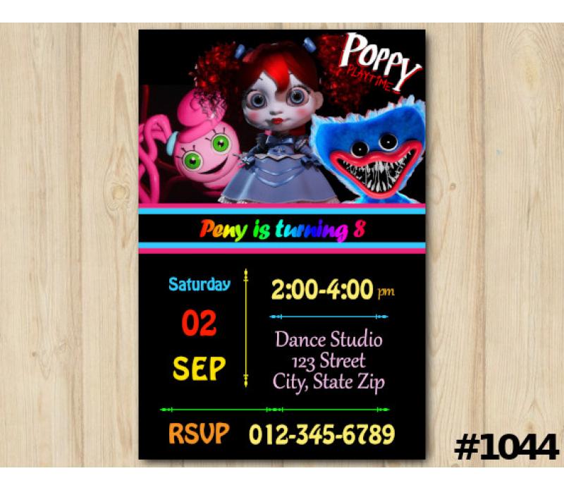 Poppy Playtime Birthday Invitation Template