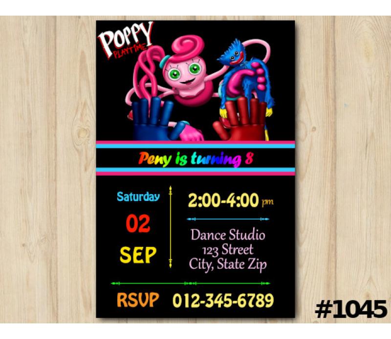 Poppy Playtime Birthday Invitation Template