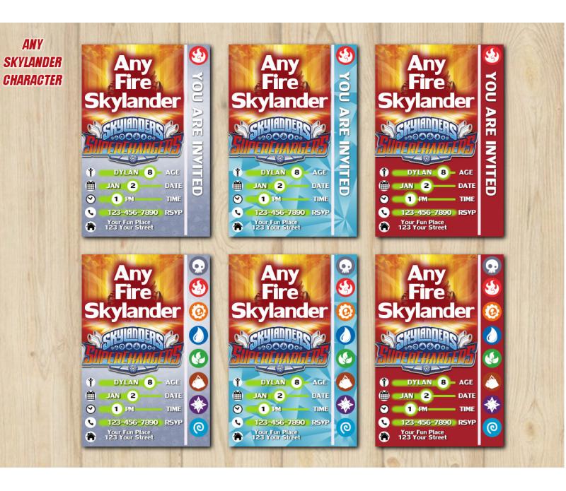 Printable Spitfire Skylanders Card Birthday Invitation, Skylanders ...