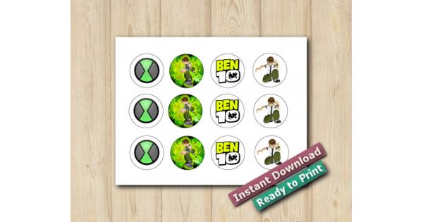 Instant Download Ben10 Stickers 2in / Cupcake Toppers / Favor Tags ...