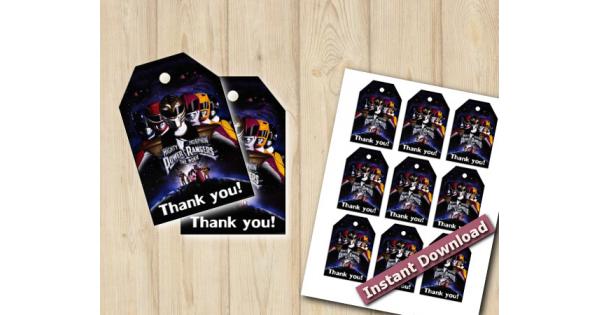Instant Download Mighty Morphin Power Rangers Favor Tags - DIY Printables