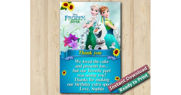 Frozen Fever THank You Notes - DIY Printables
