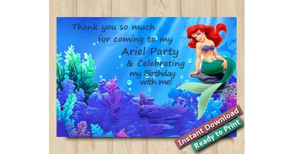 Ariel Thank you Notes - DIY Printables