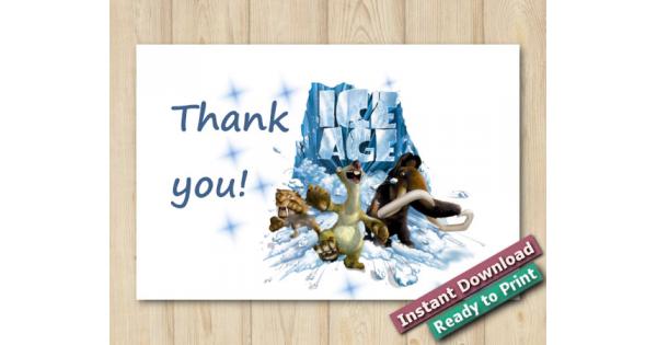 Ice Age Thank You Card - DIY Printables