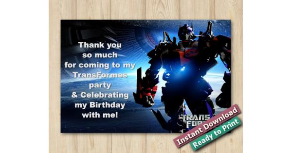 Transformers Thank You - DIY Printables