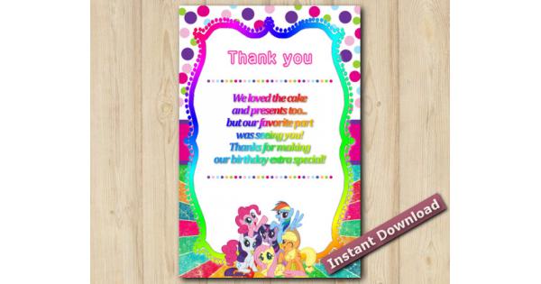 My Little pony Thank You Notes - DIY Printables