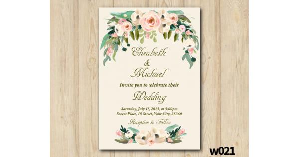 Digital Watercolor Wedding Invitation - DIY Printables