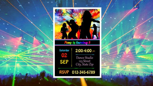 Colorful custom templates for inviting to dances
